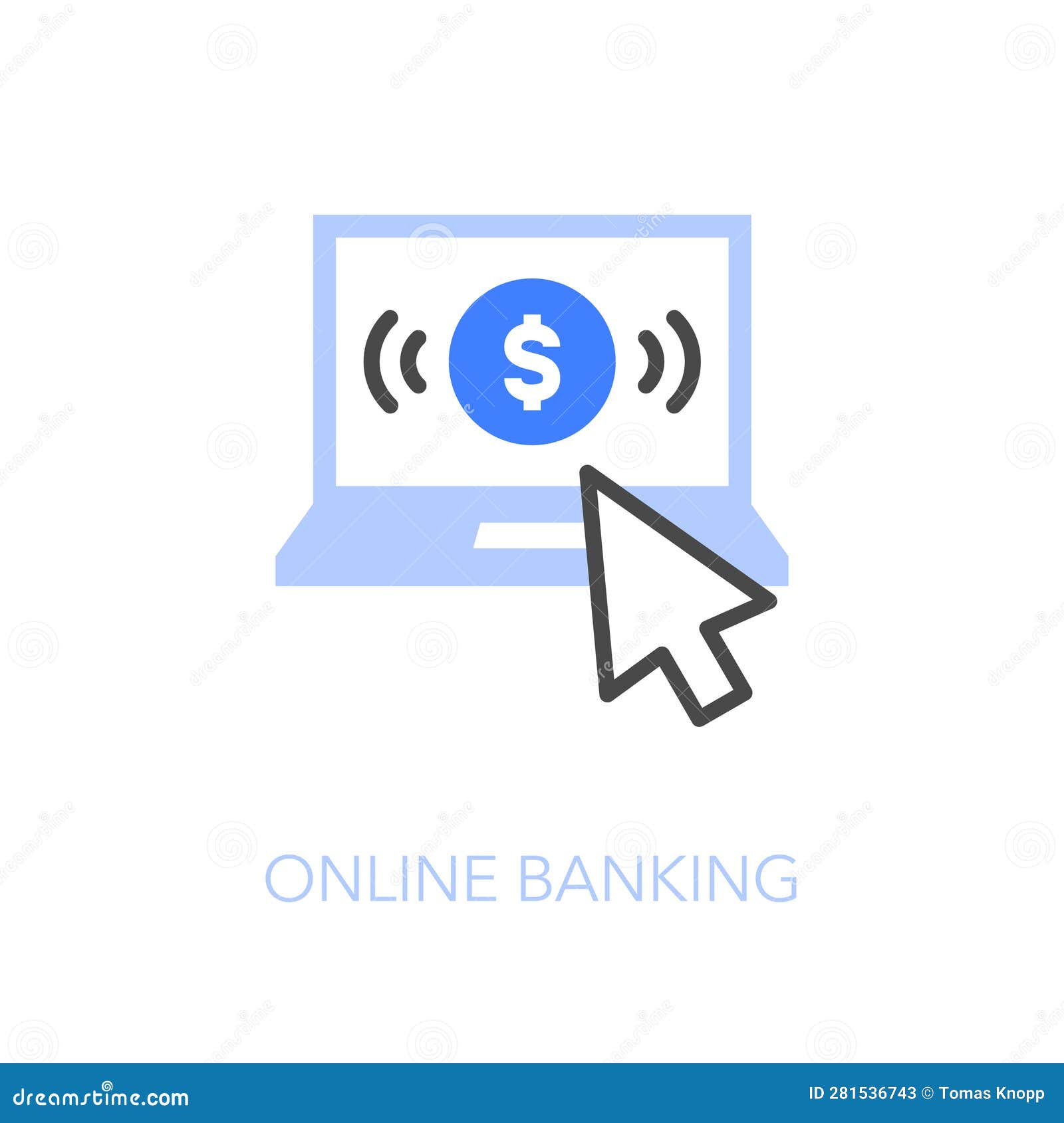 Simple Visualised Online Banking Icon Symbol Stock Vector ...