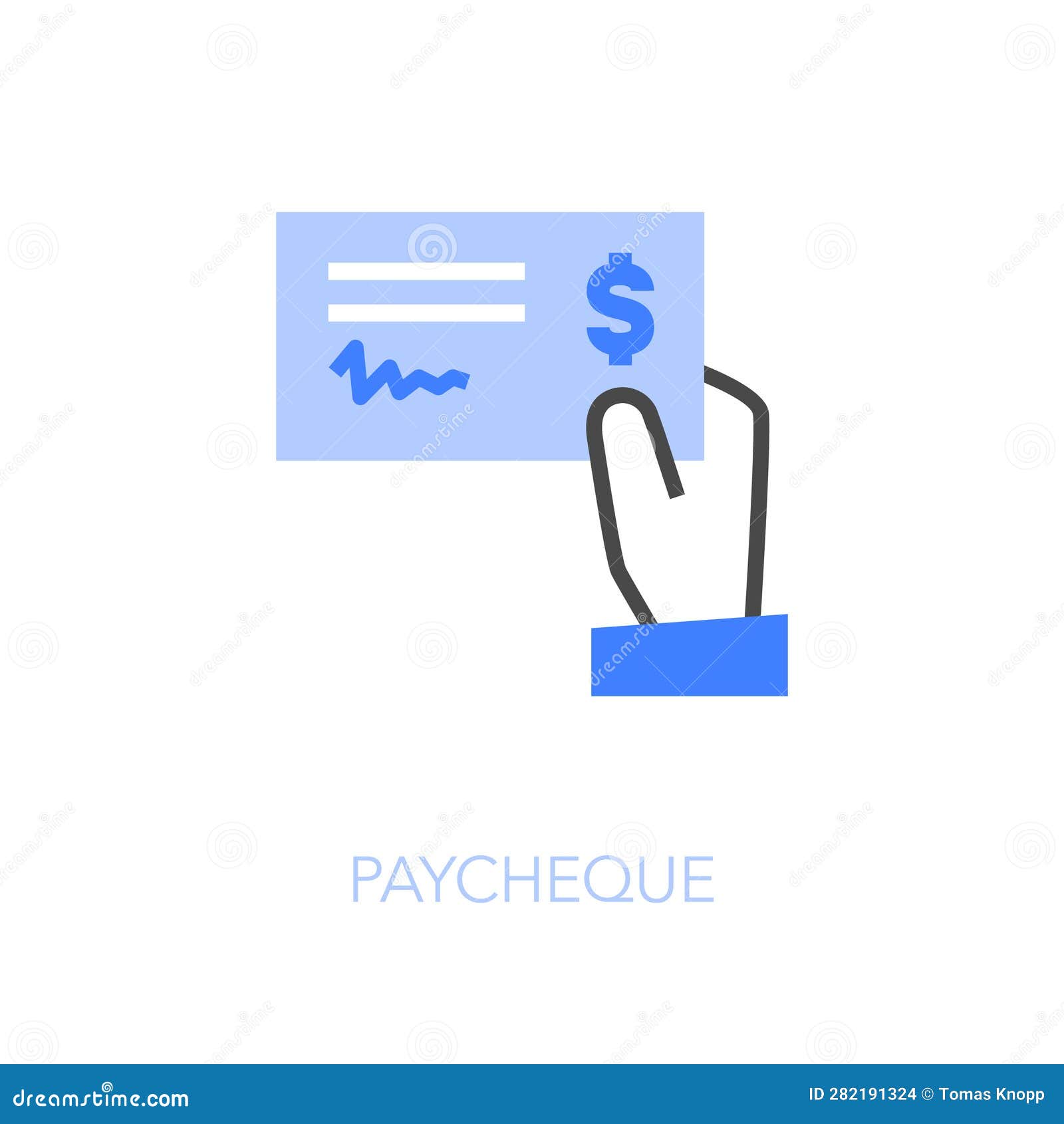 Simple Visualised Paycheque Icon Symbol Stock Vector - Illustration of ...