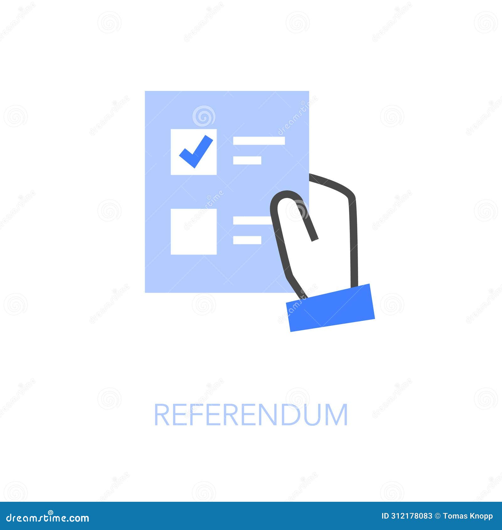 Simple Visualised Referendum Icon Symbol Stock Vector - Illustration of ...