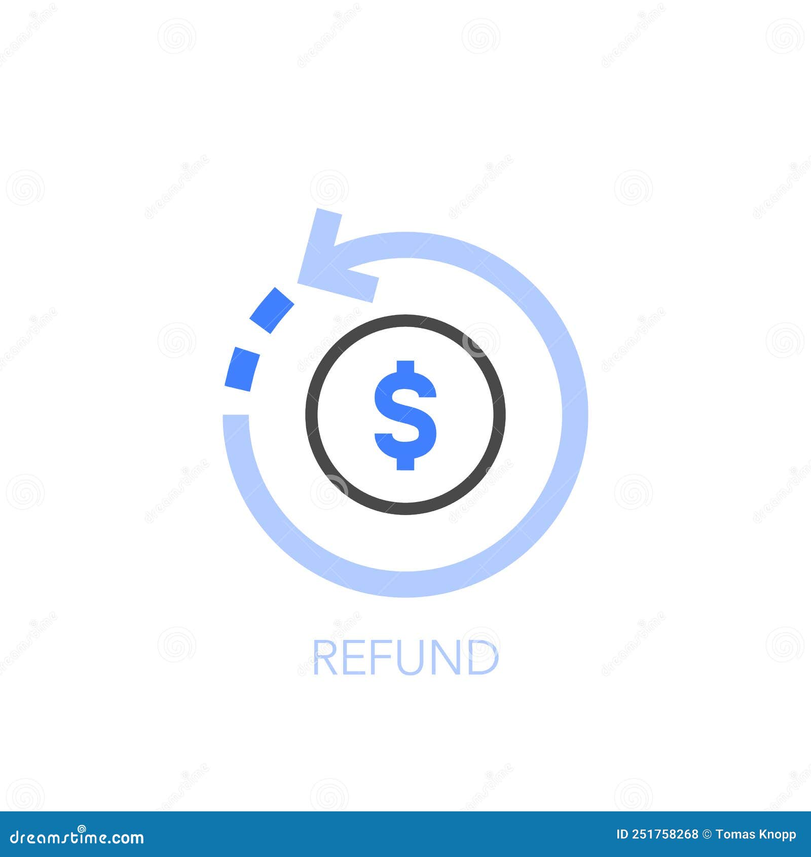 Simple Visualised Refund Symbol Stock Vector - Illustration of discount ...