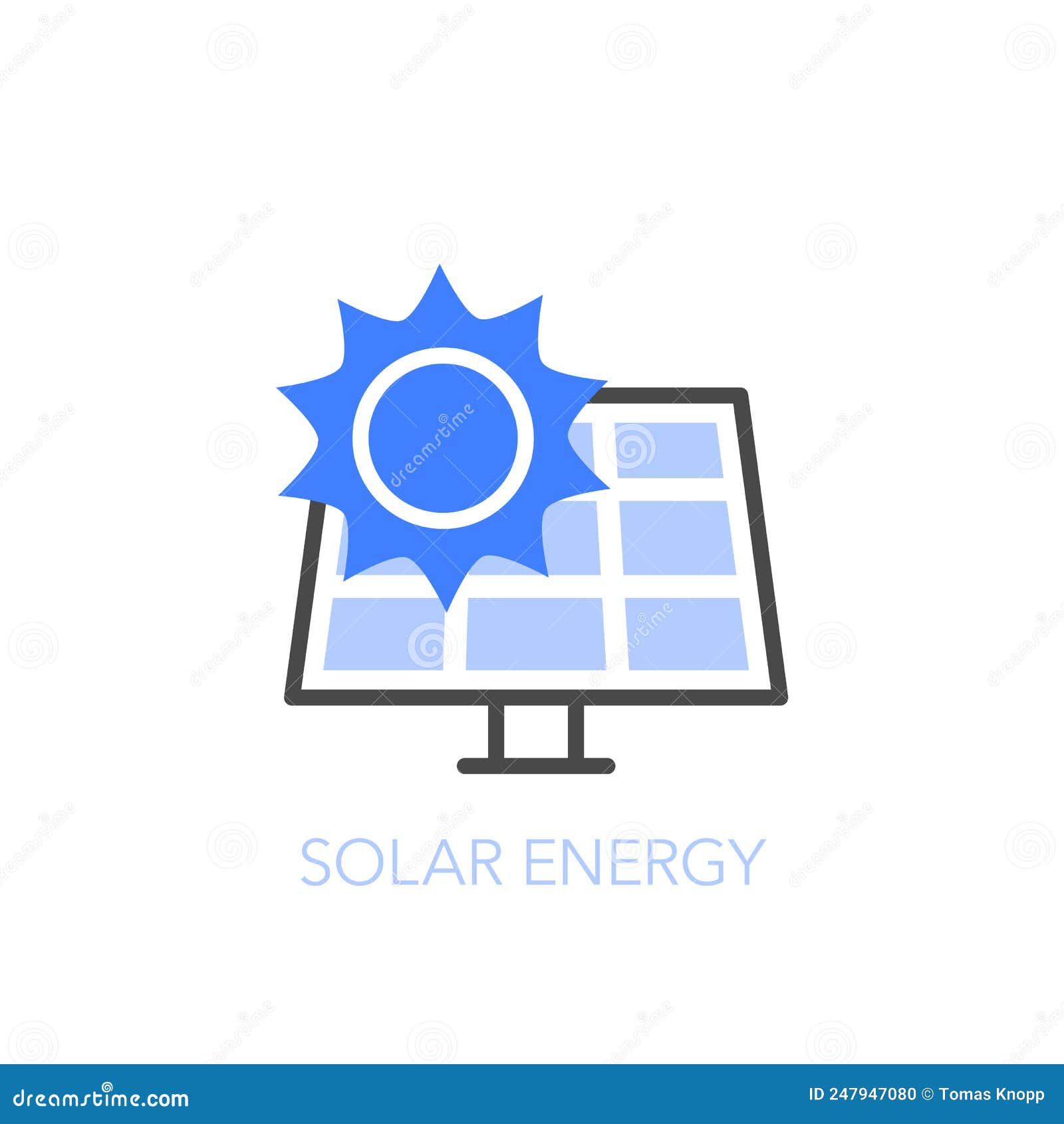 Simple Visualised Solar Energy Symbol Stock Vector - Illustration of ...
