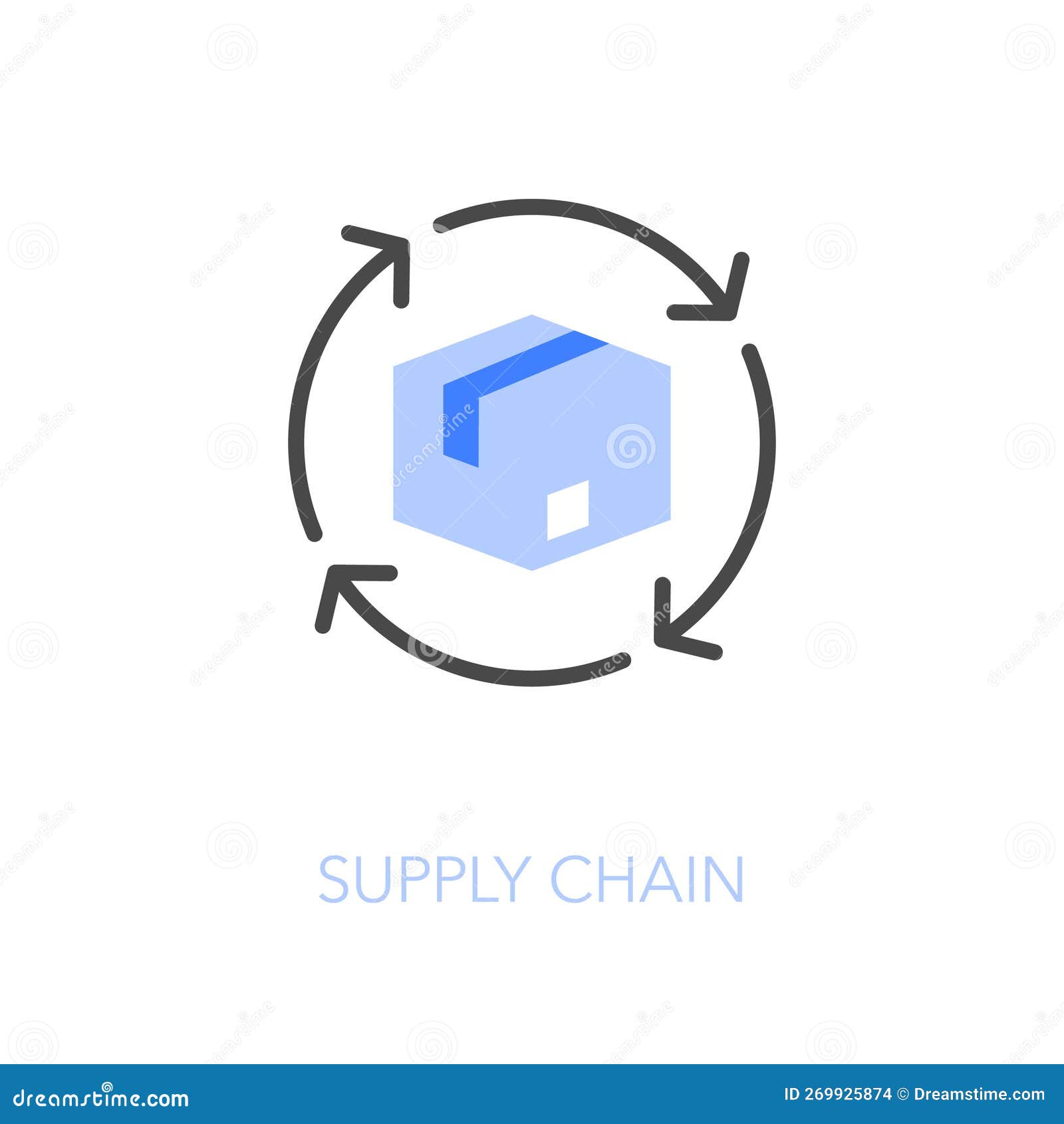 Simple Visualised Supply Chain Icon Symbol Stock Vector - Illustration ...