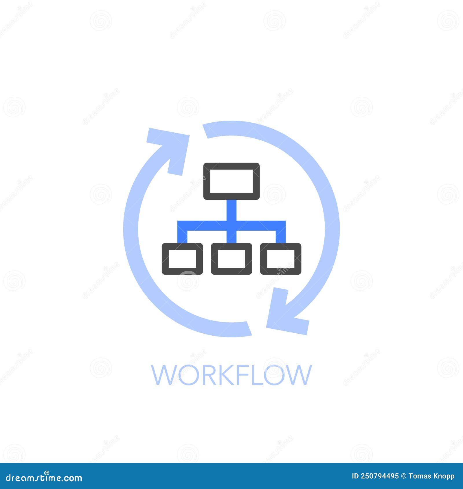 Simple Visualised Workflow Symbol Stock Vector - Illustration of ...