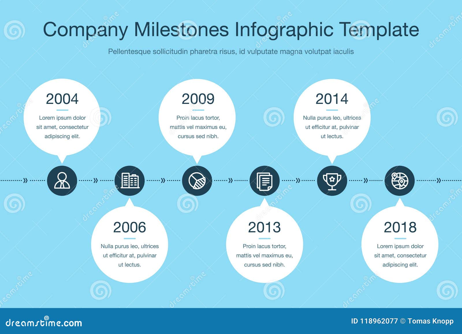 Simple Visualization for Company Milestones Timeline Template with ...