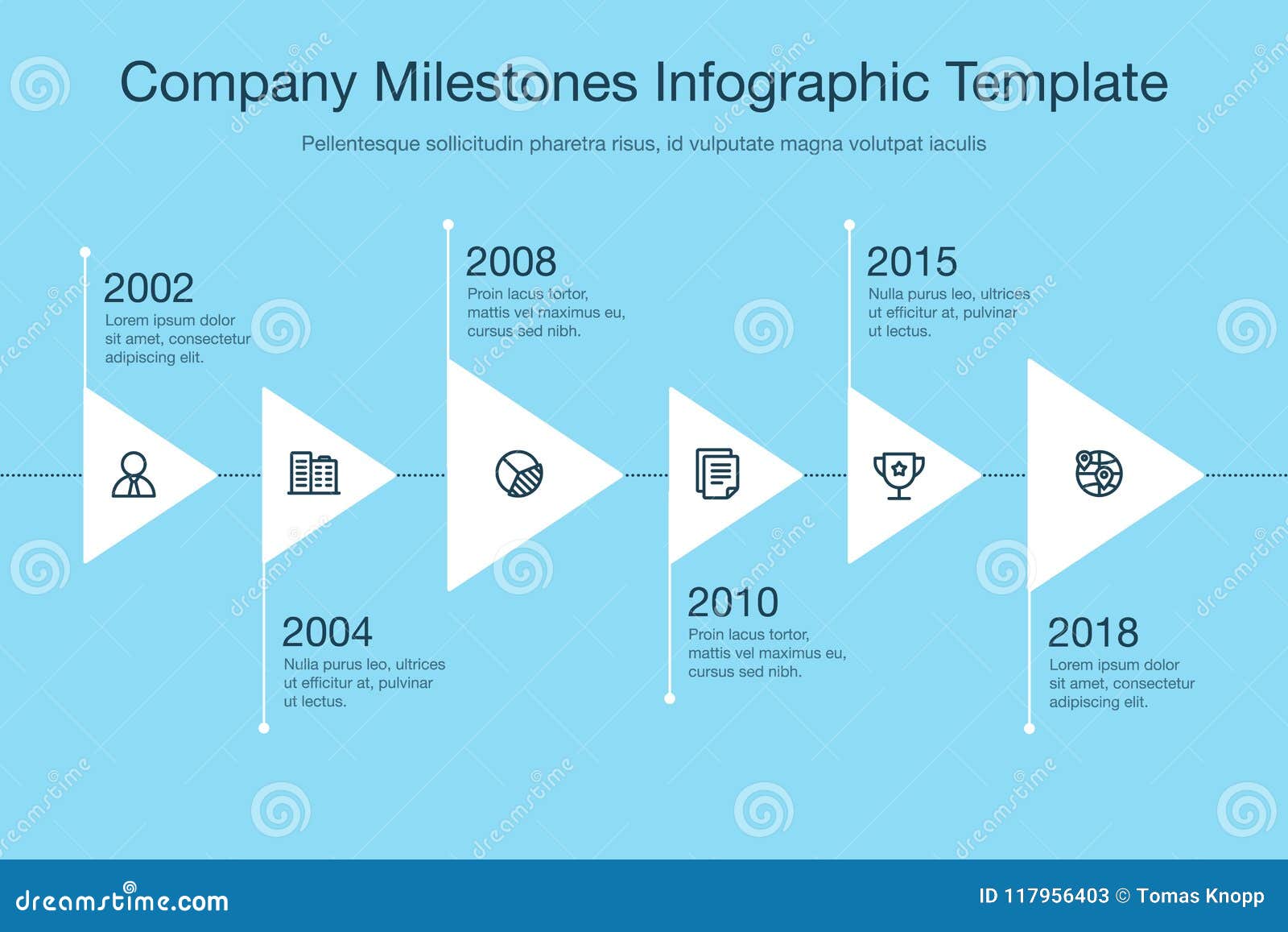 Simple Visualization for Company Milestones Timeline Template with ...