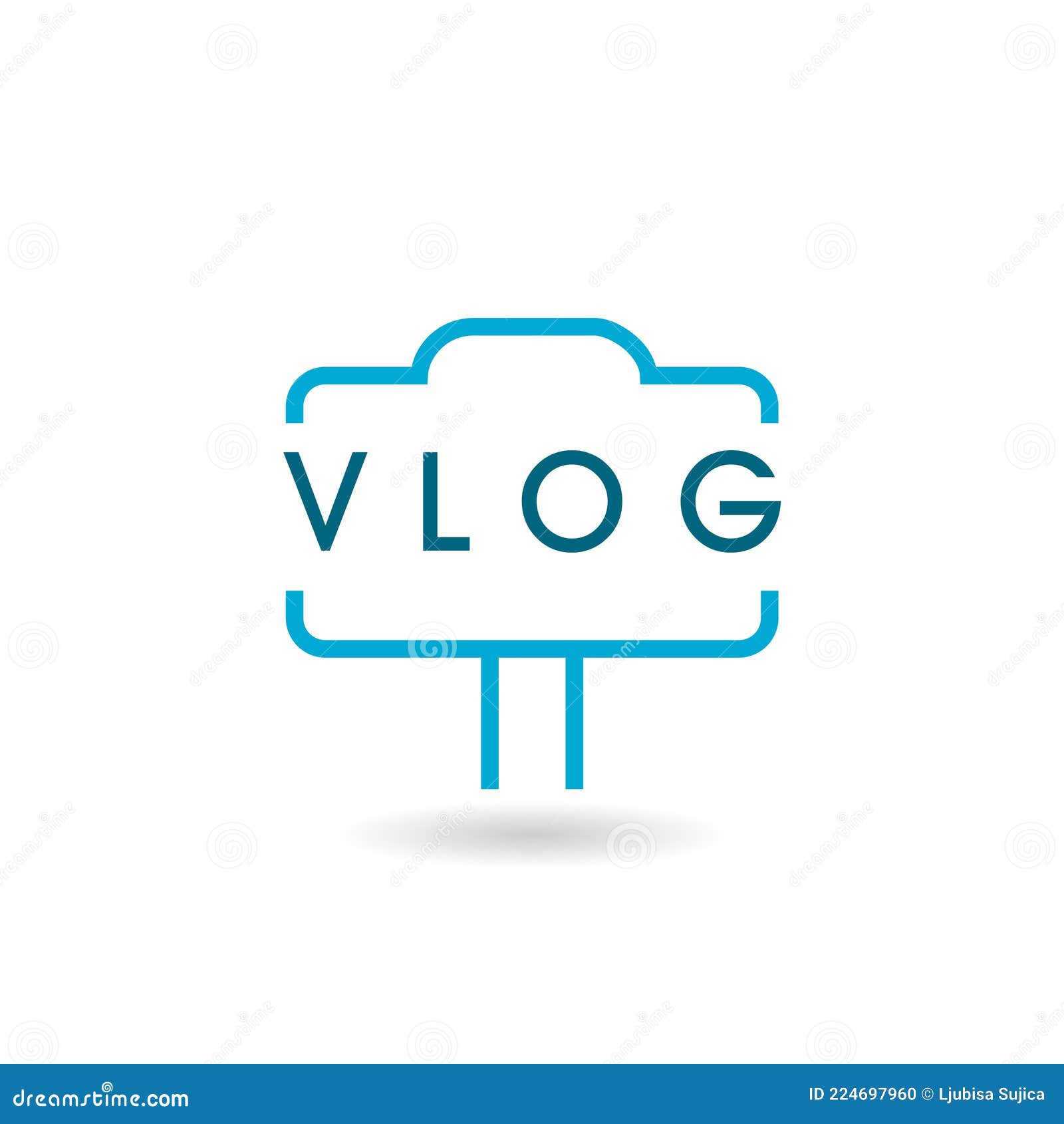 Simple Vlog Icon with Shadow Stock Vector - Illustration of ...