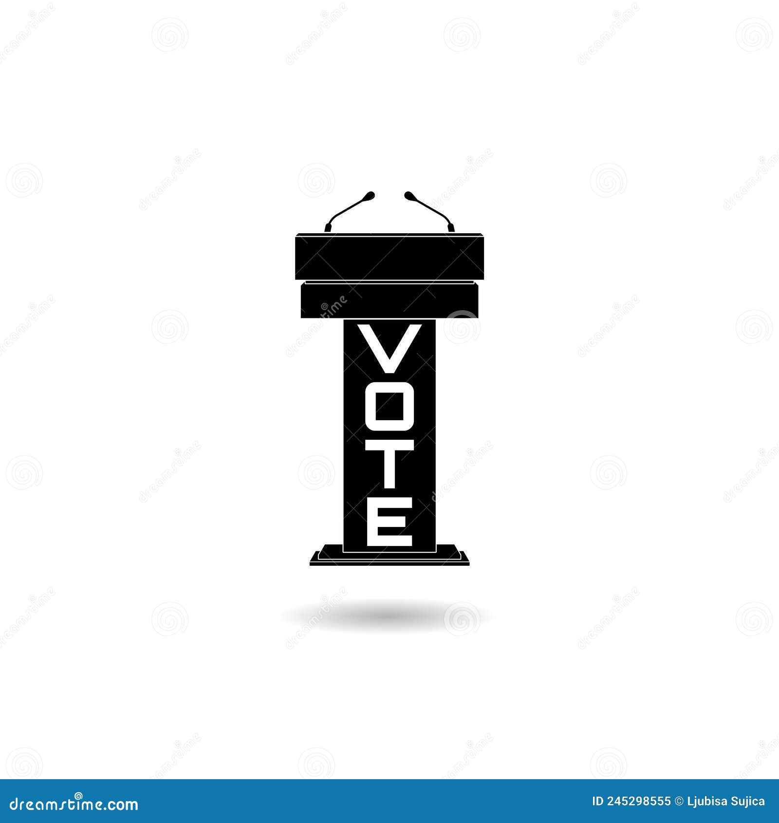 Simple Vote Icon with Shadow Stock Vector - Illustration of choice ...