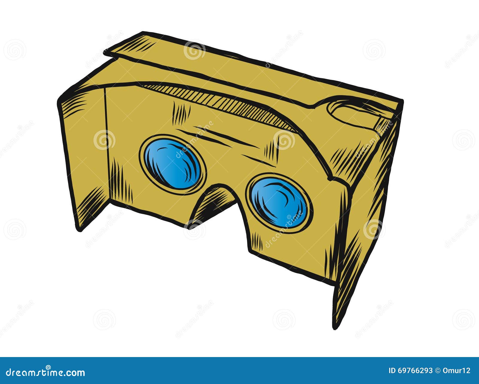 Simple VR Cardboard Glasses Stock Vector - Illustration of headset ...