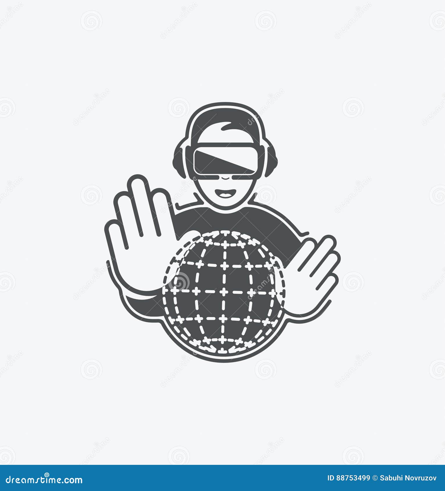 Simple VR Headset Icon on White Background. Simple VR Headset Icon ...