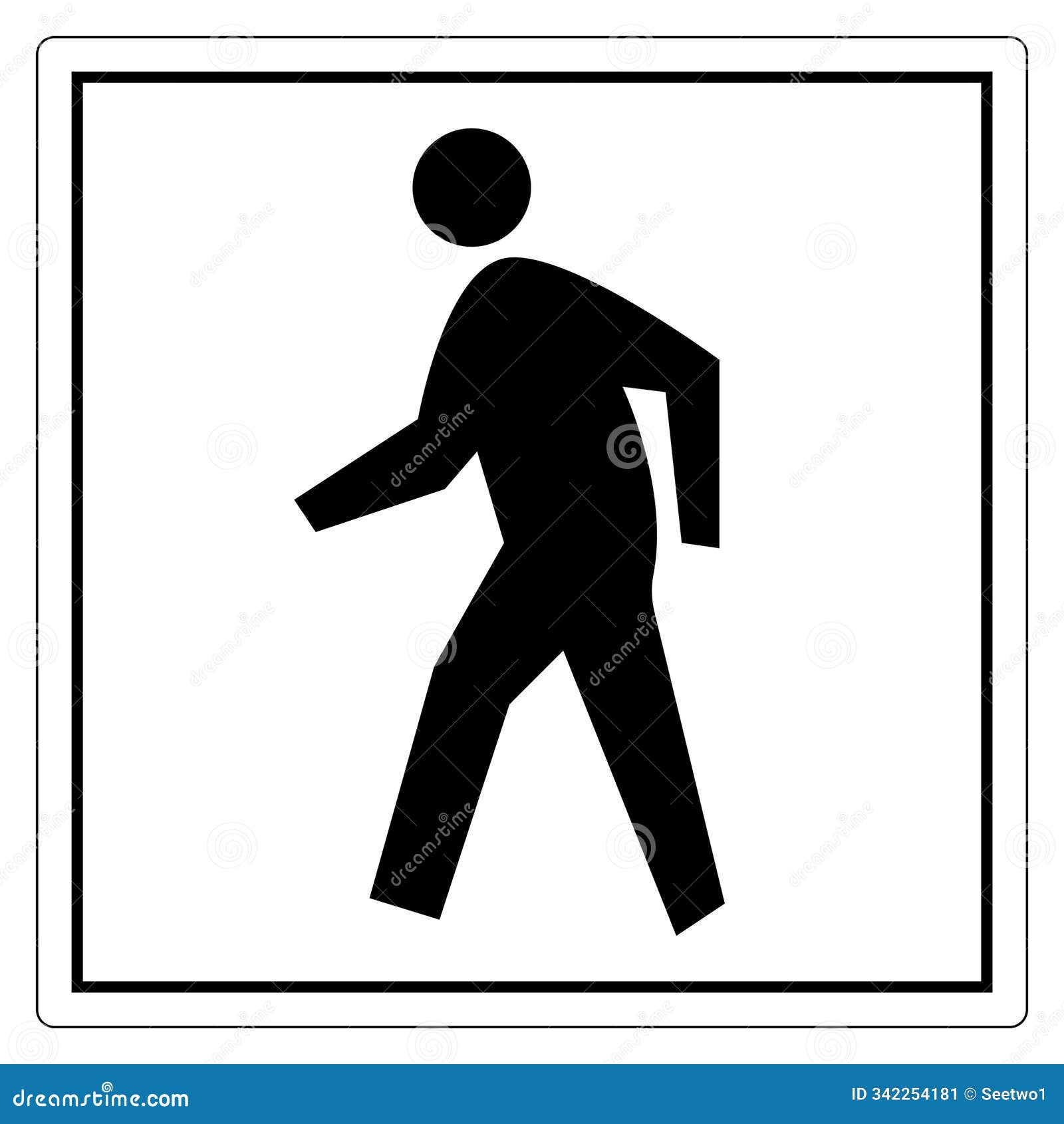 Simple Walking Figure Icon for Use in Signage Stock Illustration ...