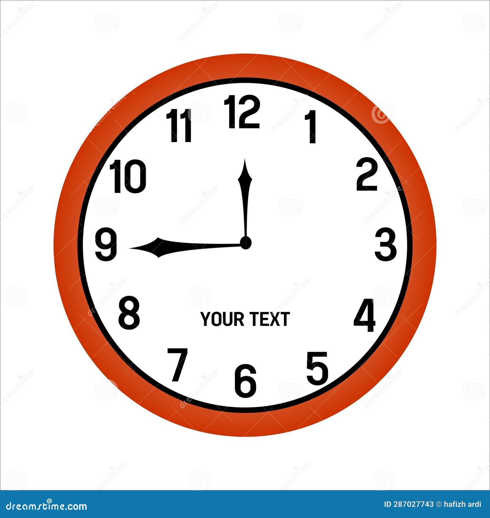 Simple Wall Clock Illustration Vector Stock Vector - Illustration of ...