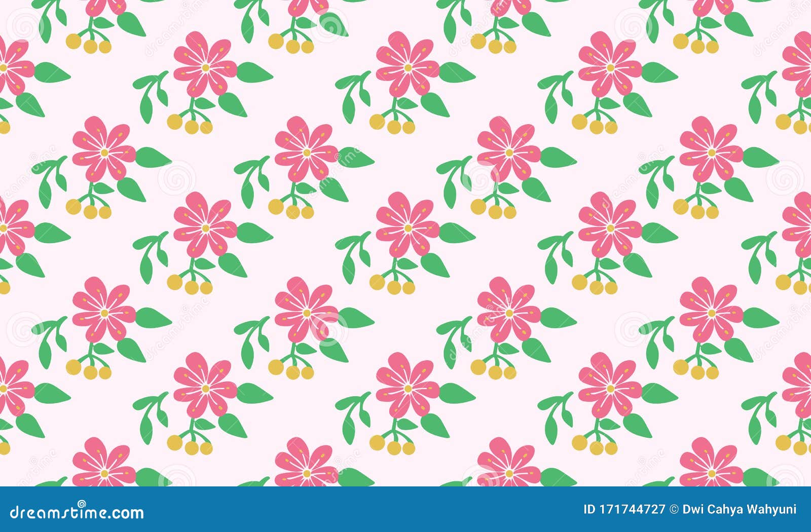 Simple Wallpaper for Spring, with Seamless Leaf and Flower Pattern ...