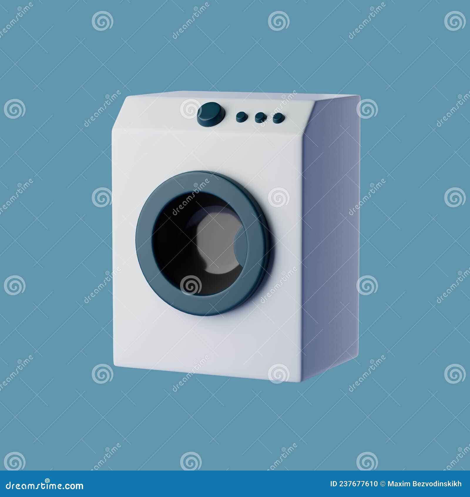 Simple Washing Machine for Household Appliance Category 3d Render ...