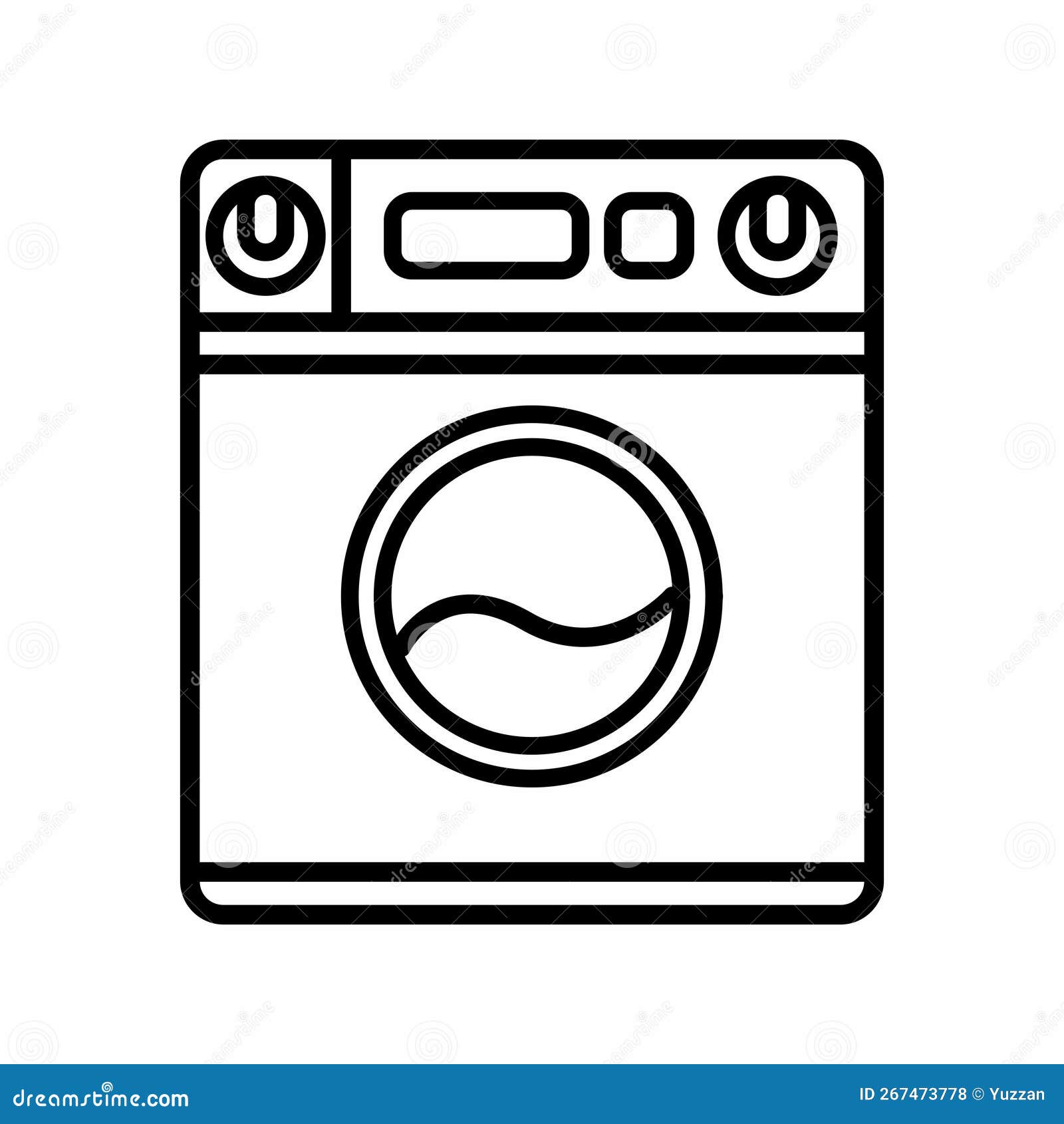 Simple Washing Machine Icon Outline Vector Stock Vector - Illustration ...