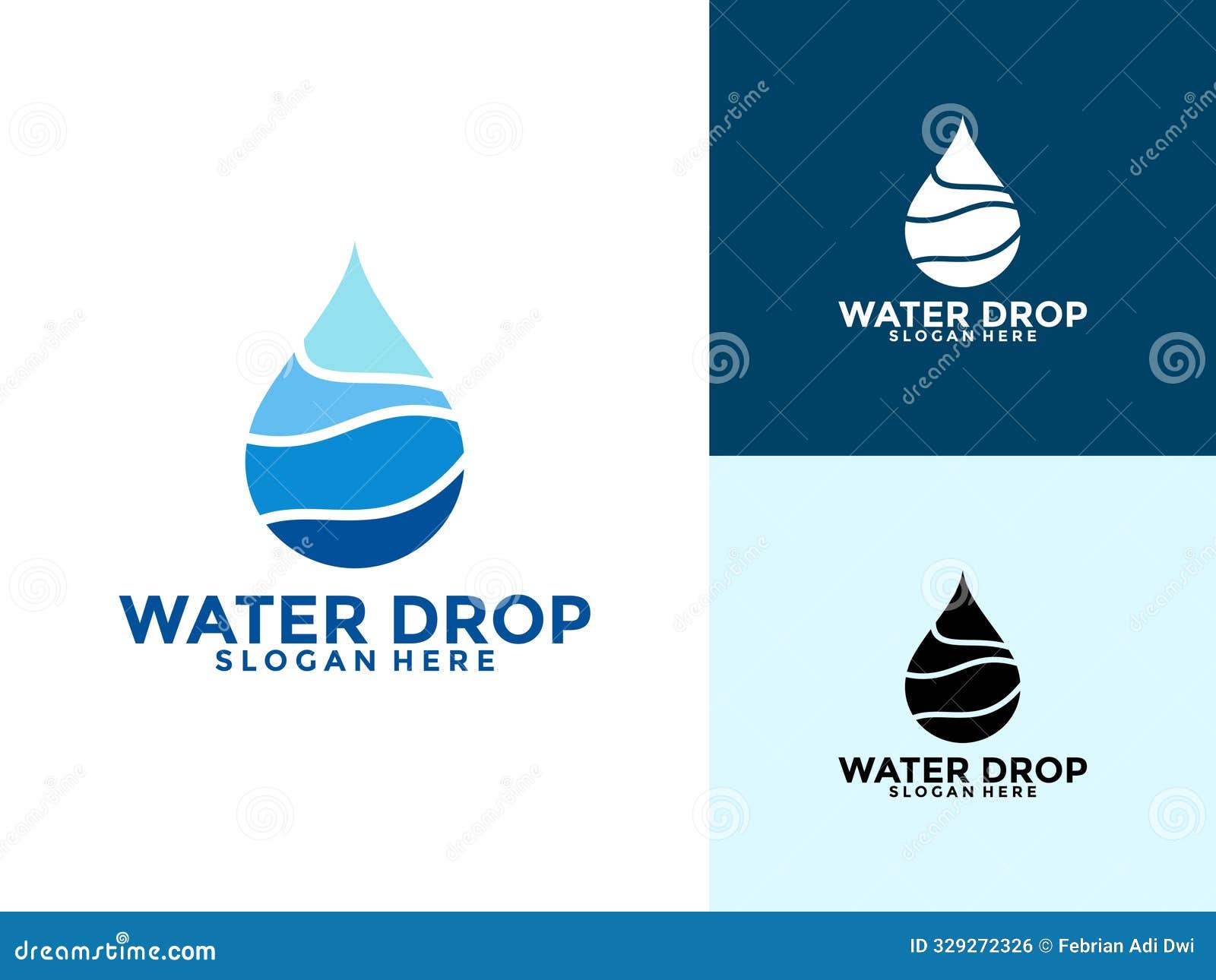 Simple Water Drop Logo Vector Design Set Stock Illustration ...