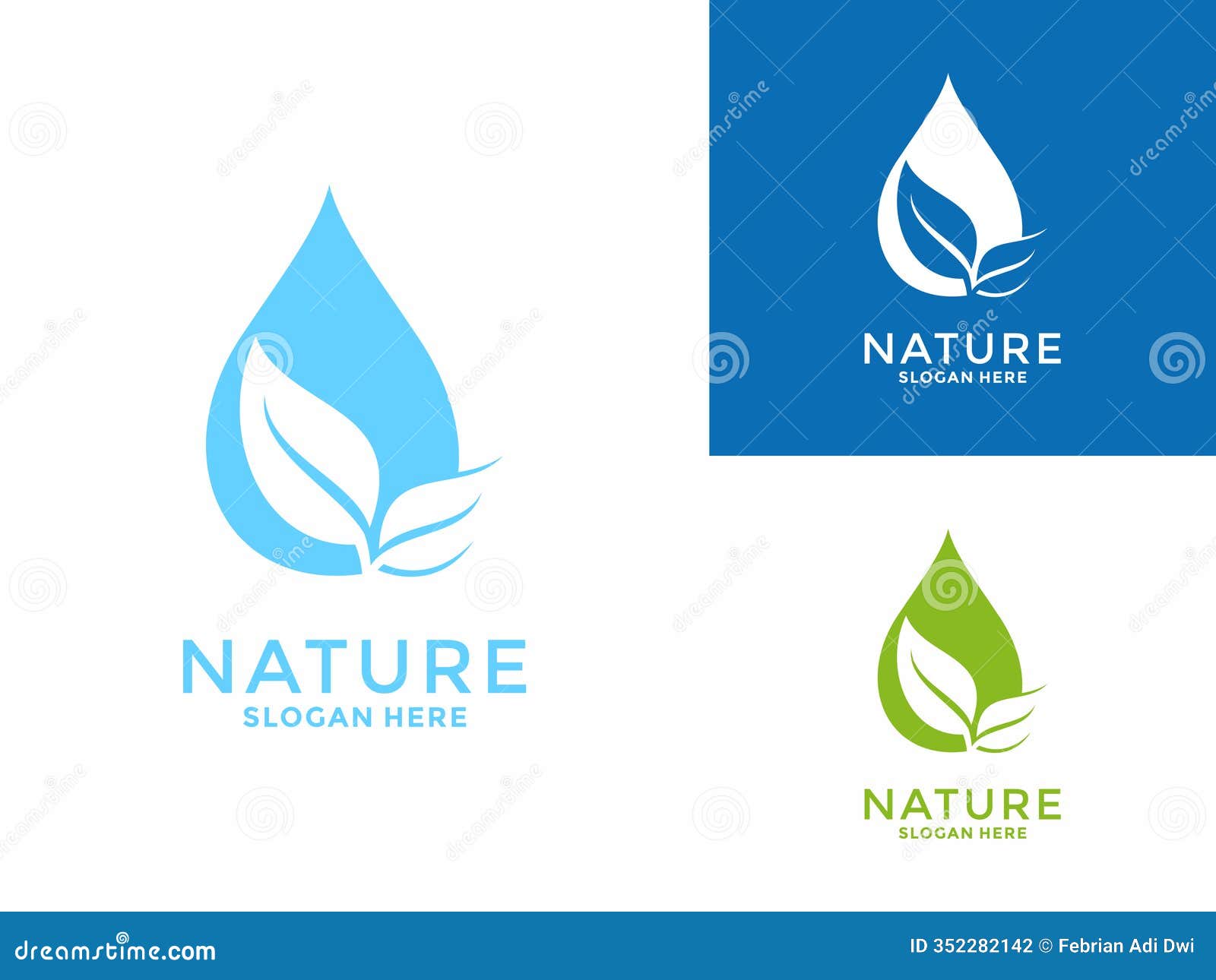 Simple Water Leaf Logo Design. Drop Water and Leaf Logo Vector. Natural ...