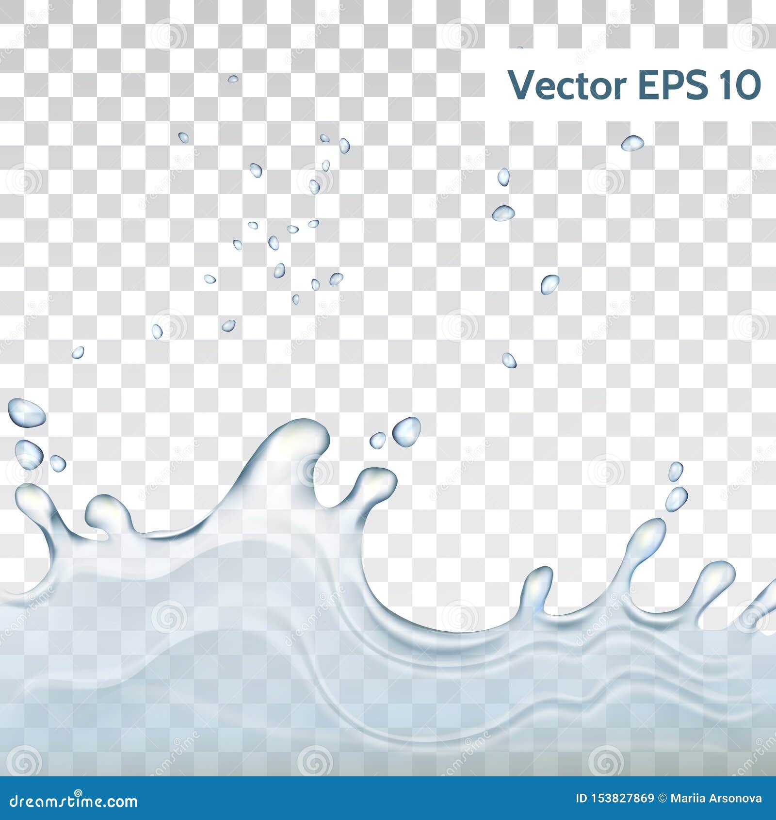 Simple Water Splash in Light Blue Colors, Isolated on Transparent ...