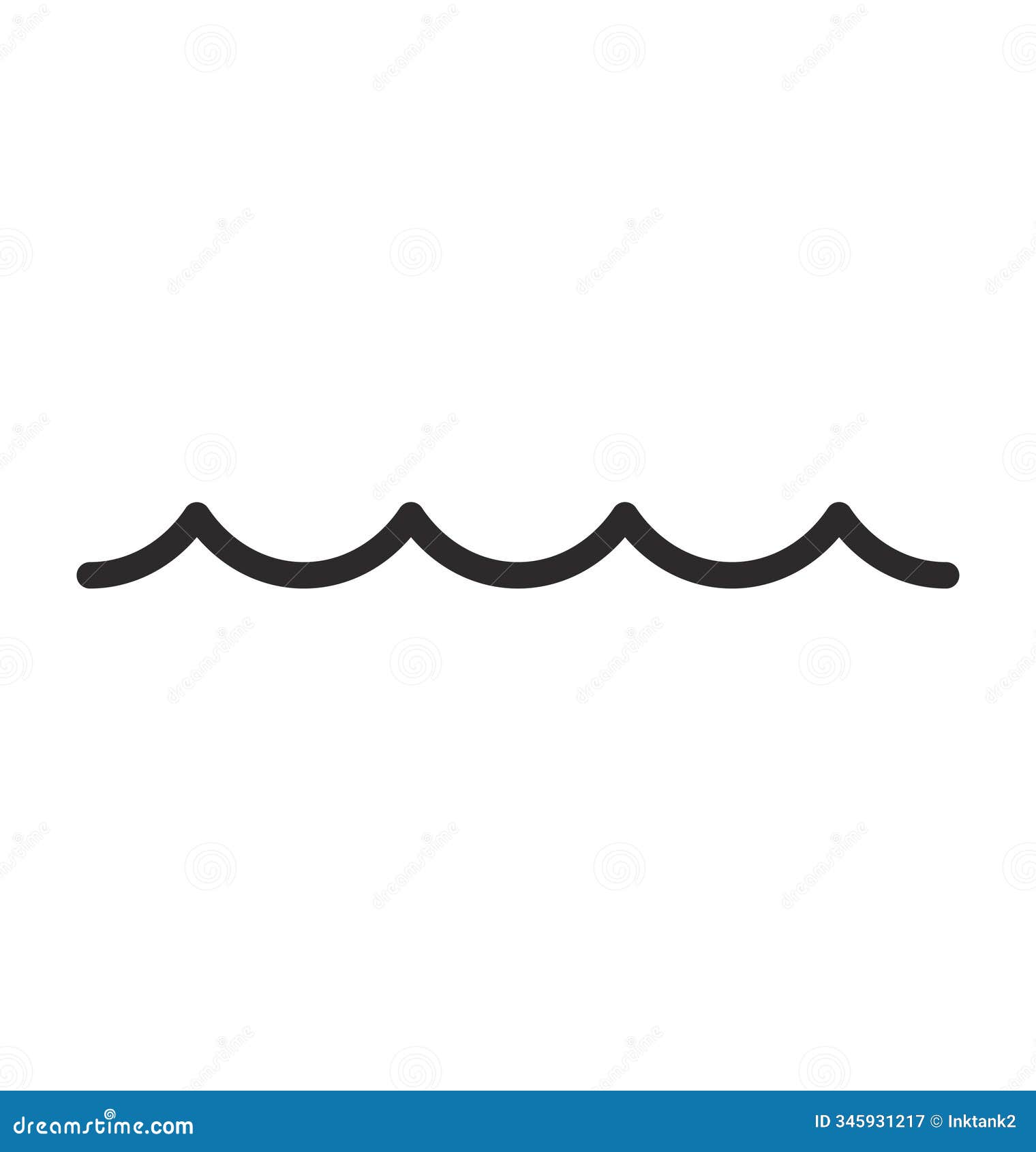 Simple Water Wave Symbol Icon Cartoon Vector | CartoonDealer.com #345931217
