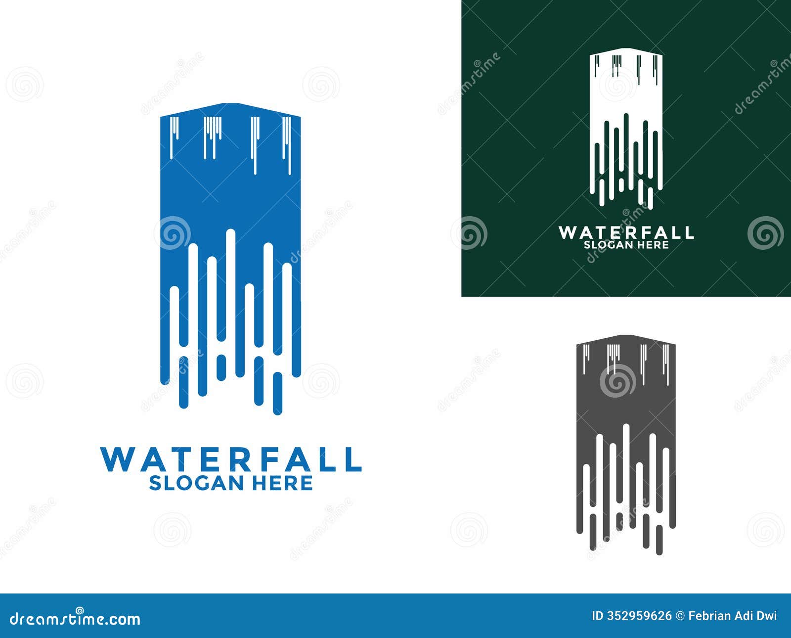 Simple Waterfall Logo Vector Template Design Stock Illustration ...
