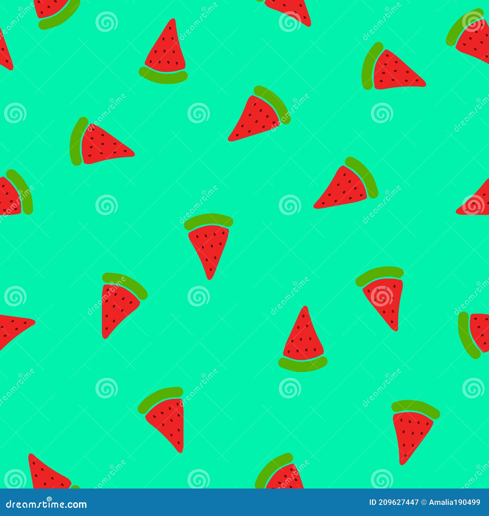Simple Watermelon Repeat Pattern Design Stock Vector - Illustration of ...