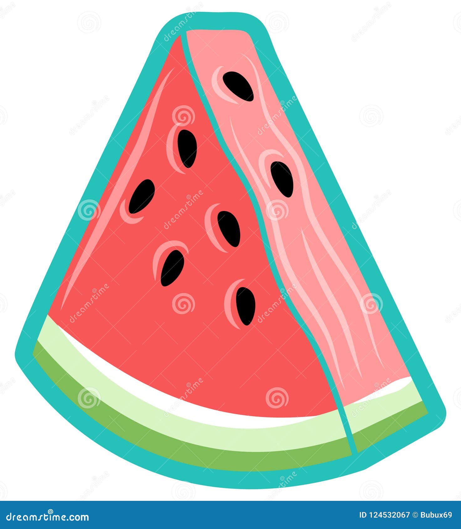 Simple Watermelon Triangle, Vector Icon Stock Illustration ...