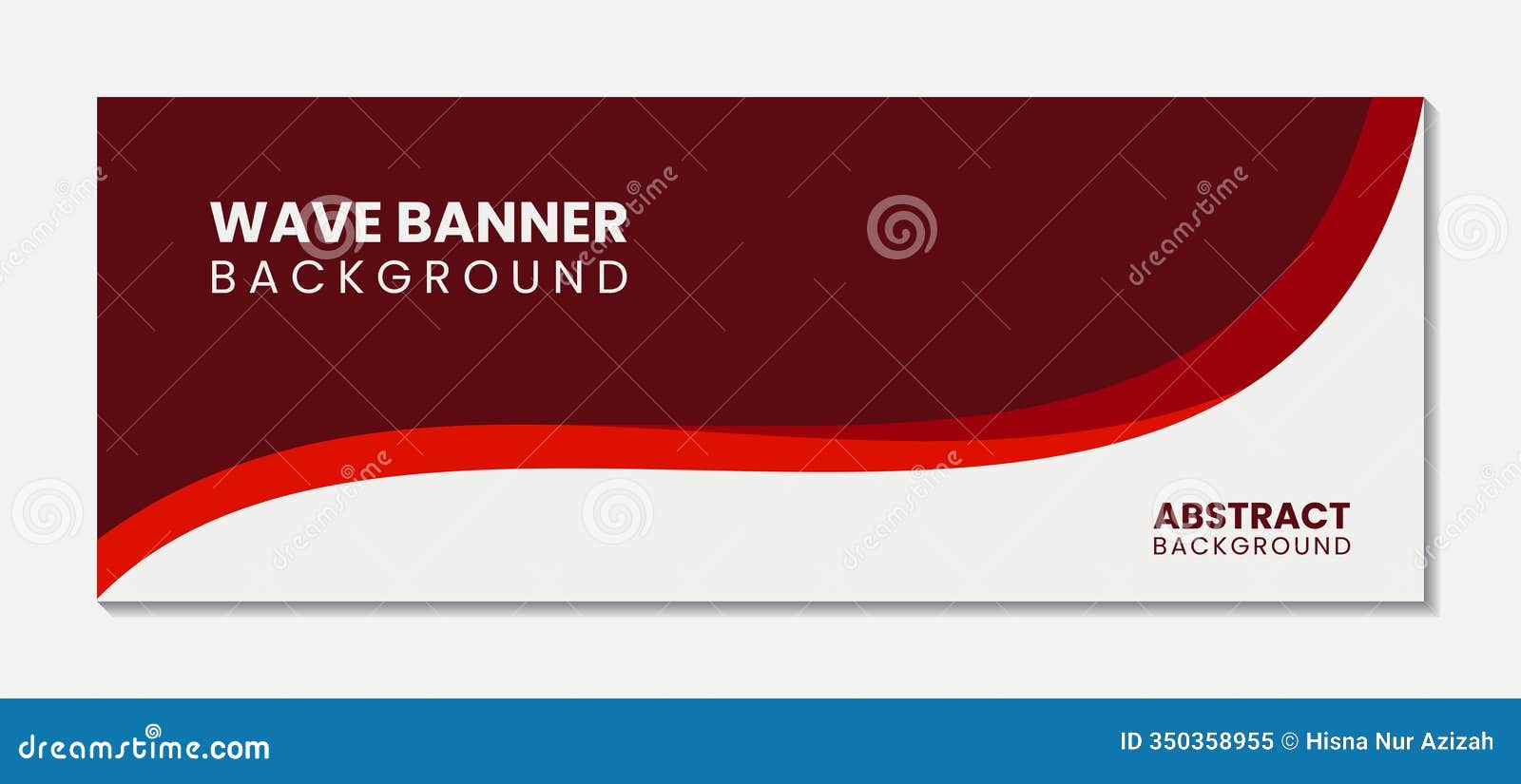 Simple Wave Banner Design Red Background Stock Vector - Illustration of ...