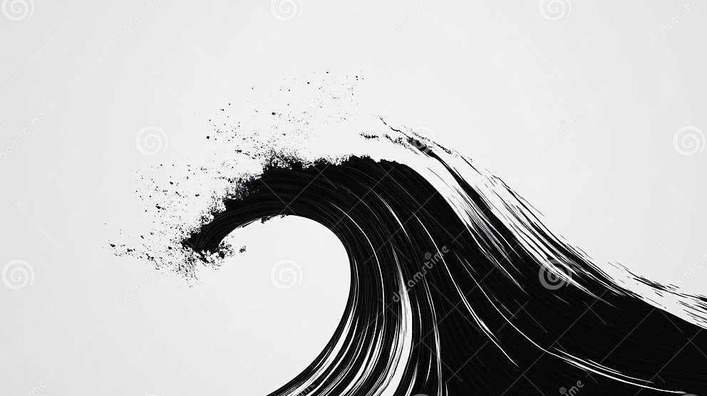 Simple Wave Pattern in Monochrome, Emphasizing Smooth Curves and a ...