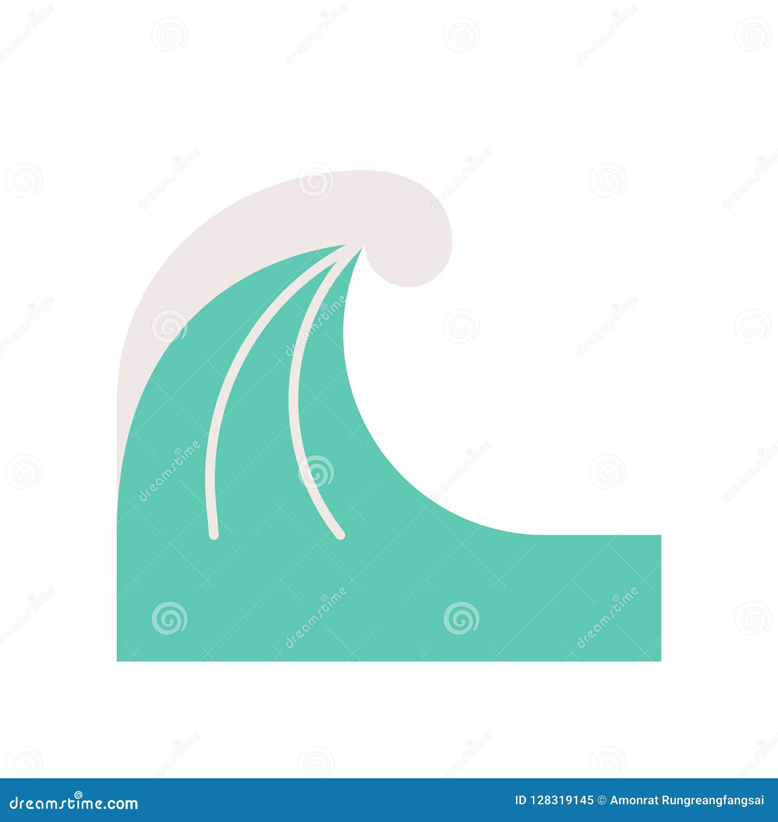 Simple Wave, Surf and Sea Related Flat Icon Stock Vector - Illustration ...