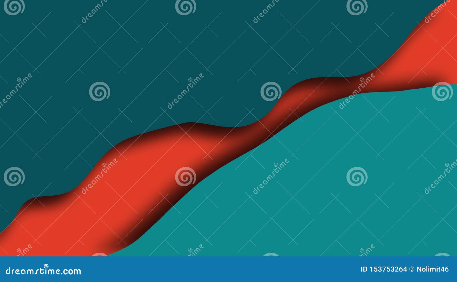 Simple Waves Colored Shapes with Layers, 3d Render Modern Creative ...