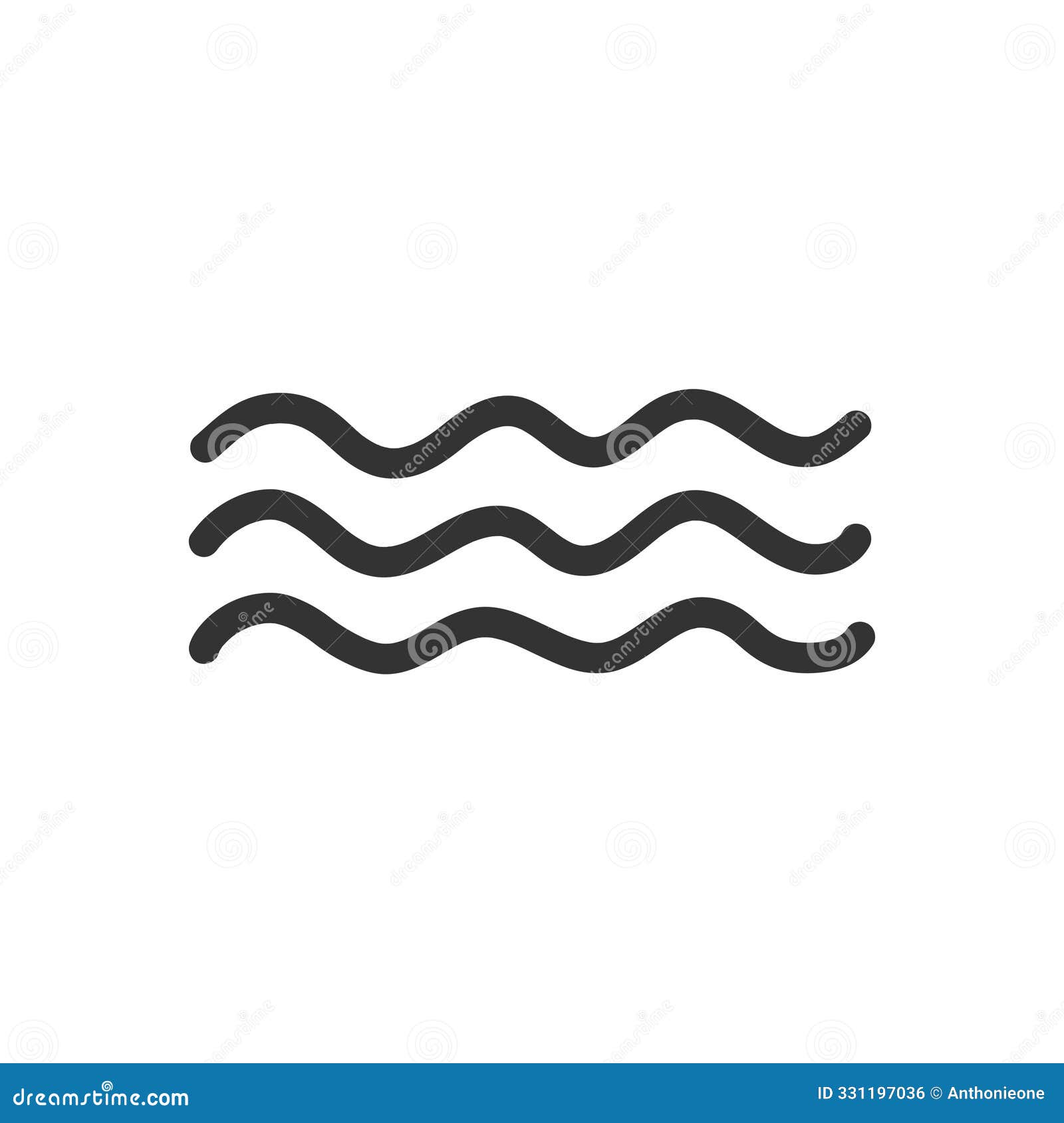Simple Waves Doodle Icon Isolated Vector Illustration Stock ...