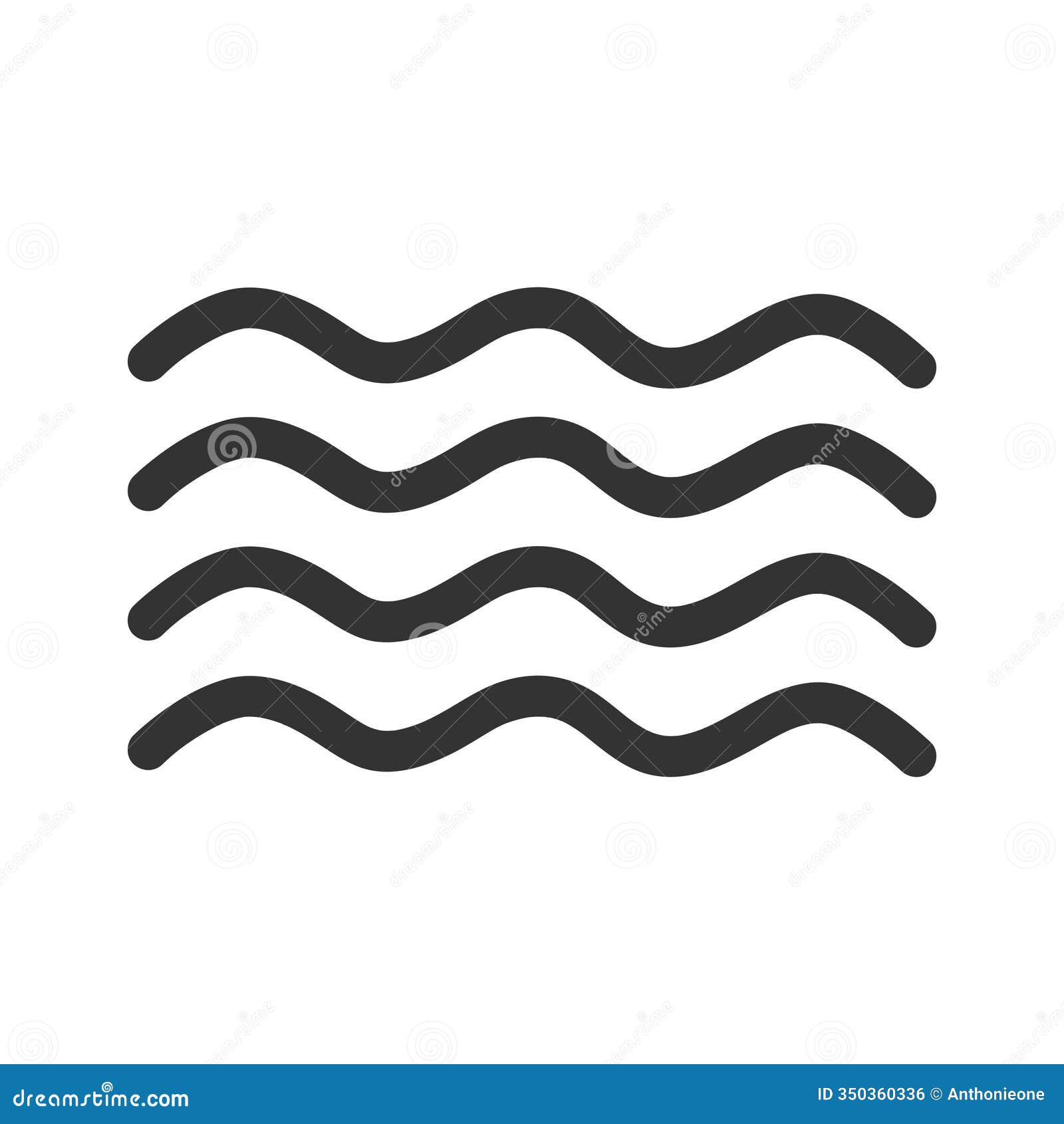 Simple Waves Flow Water Doodle Icon Isolated Vector Illustration Stock ...