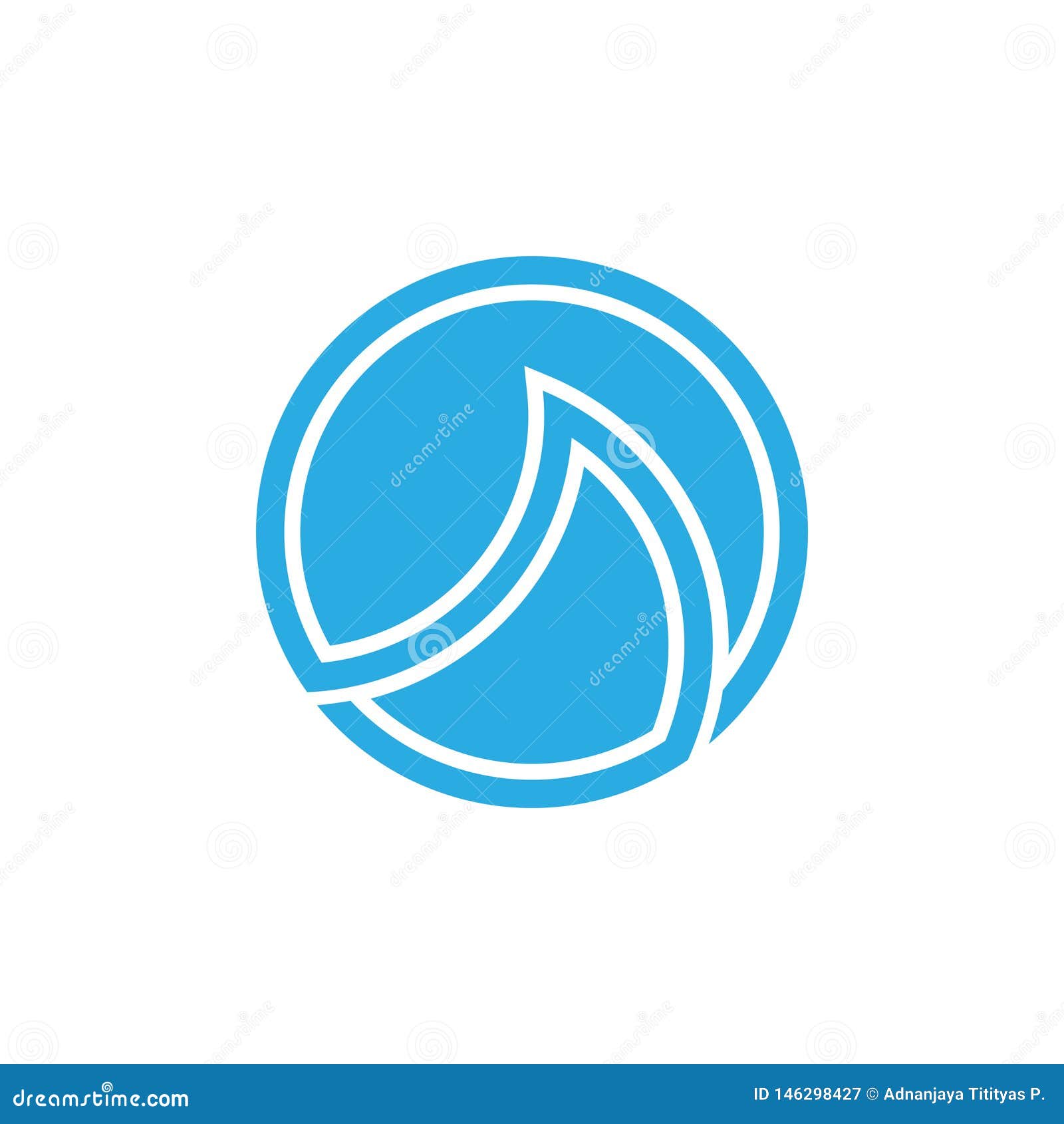 Simple Waves Geometric Outline Circle Logo Vector Stock Vector ...
