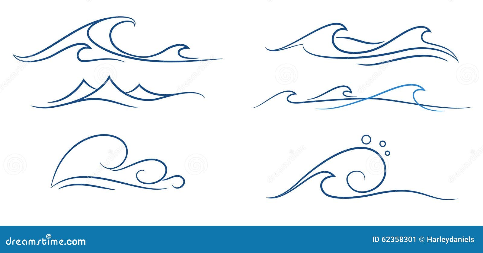 Simple waves set stock vector. Illustration of scroll - 62358301