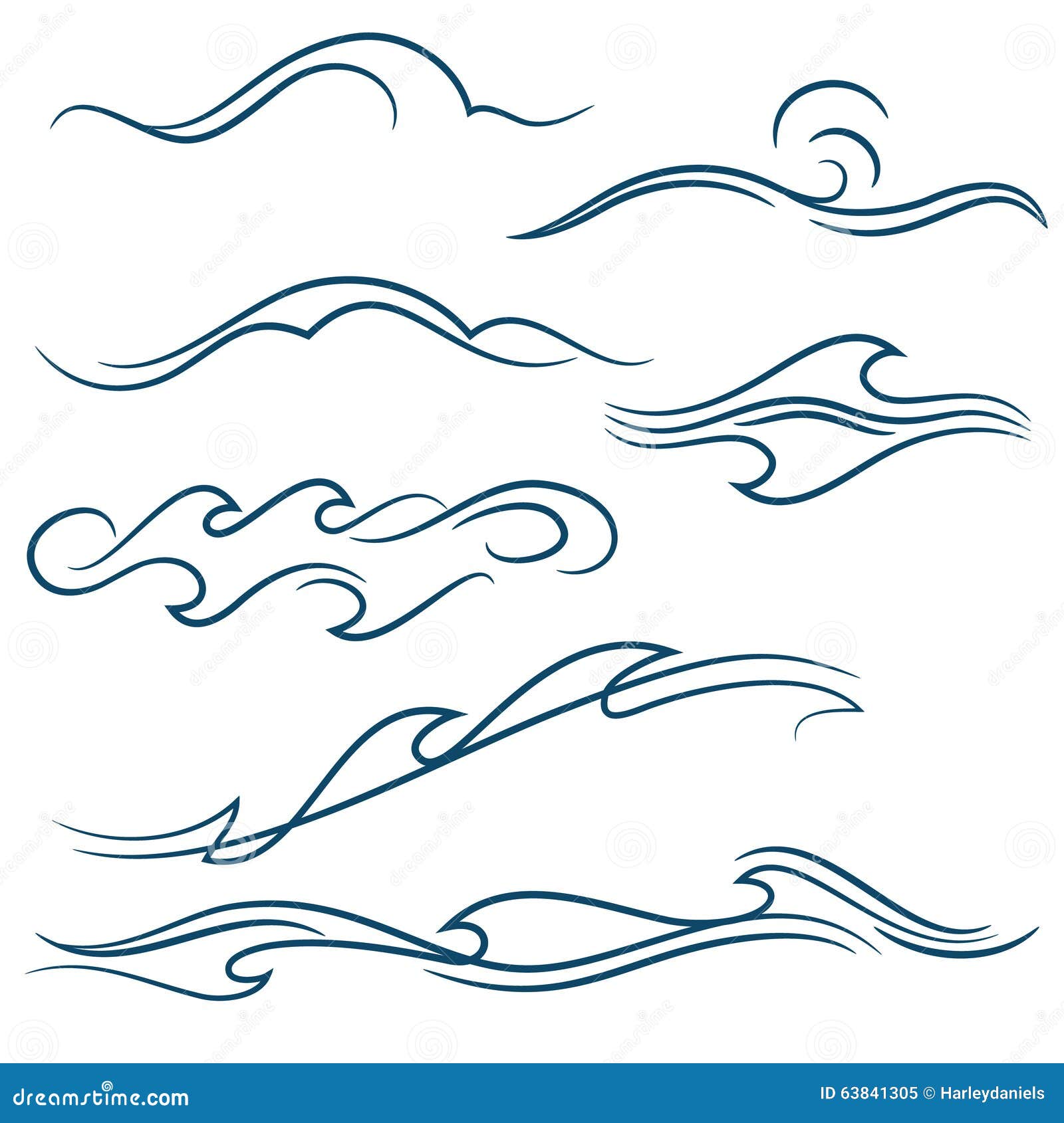 Simple waves set stock vector. Illustration of dynamic - 63841305