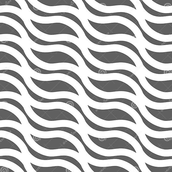 Simple Wavy Gray and White Seamless Pattern Stock Vector - Illustration ...