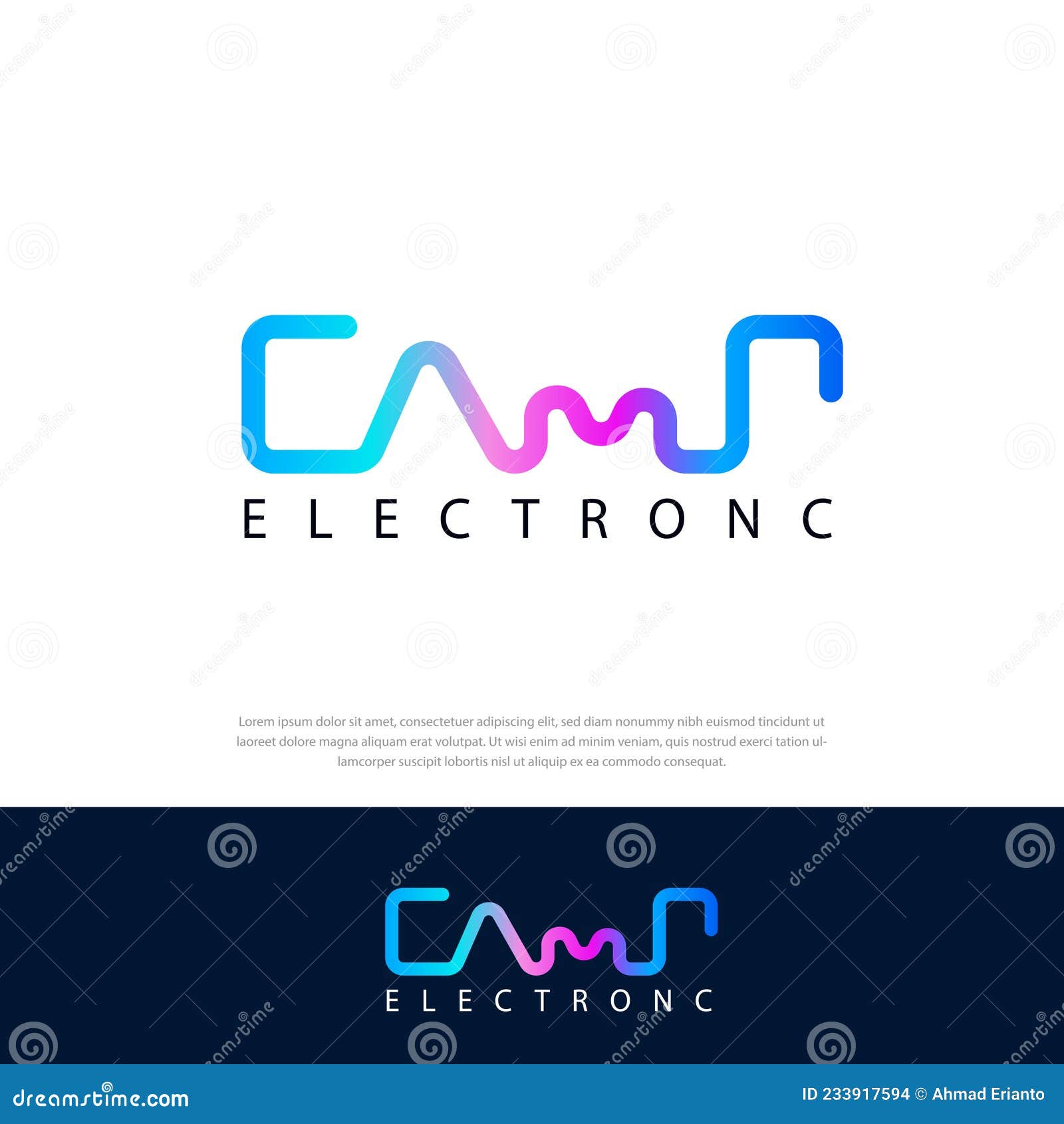 Simple Wavy Logo Letter Mark Illustration Stock Vector - Illustration ...