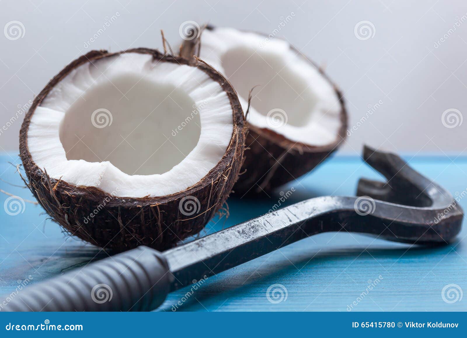 Simple Way To Split a Coconut with a Crowbar Stock Photo - Image of ...