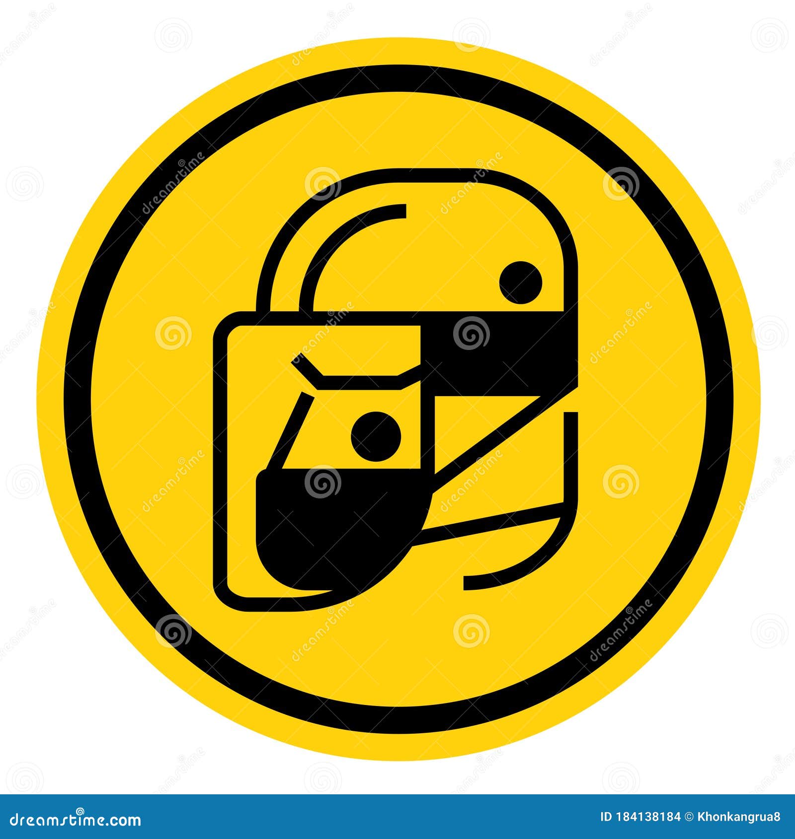 Simple Wear Protective Face Shield Icons for Your Design Stock Vector ...