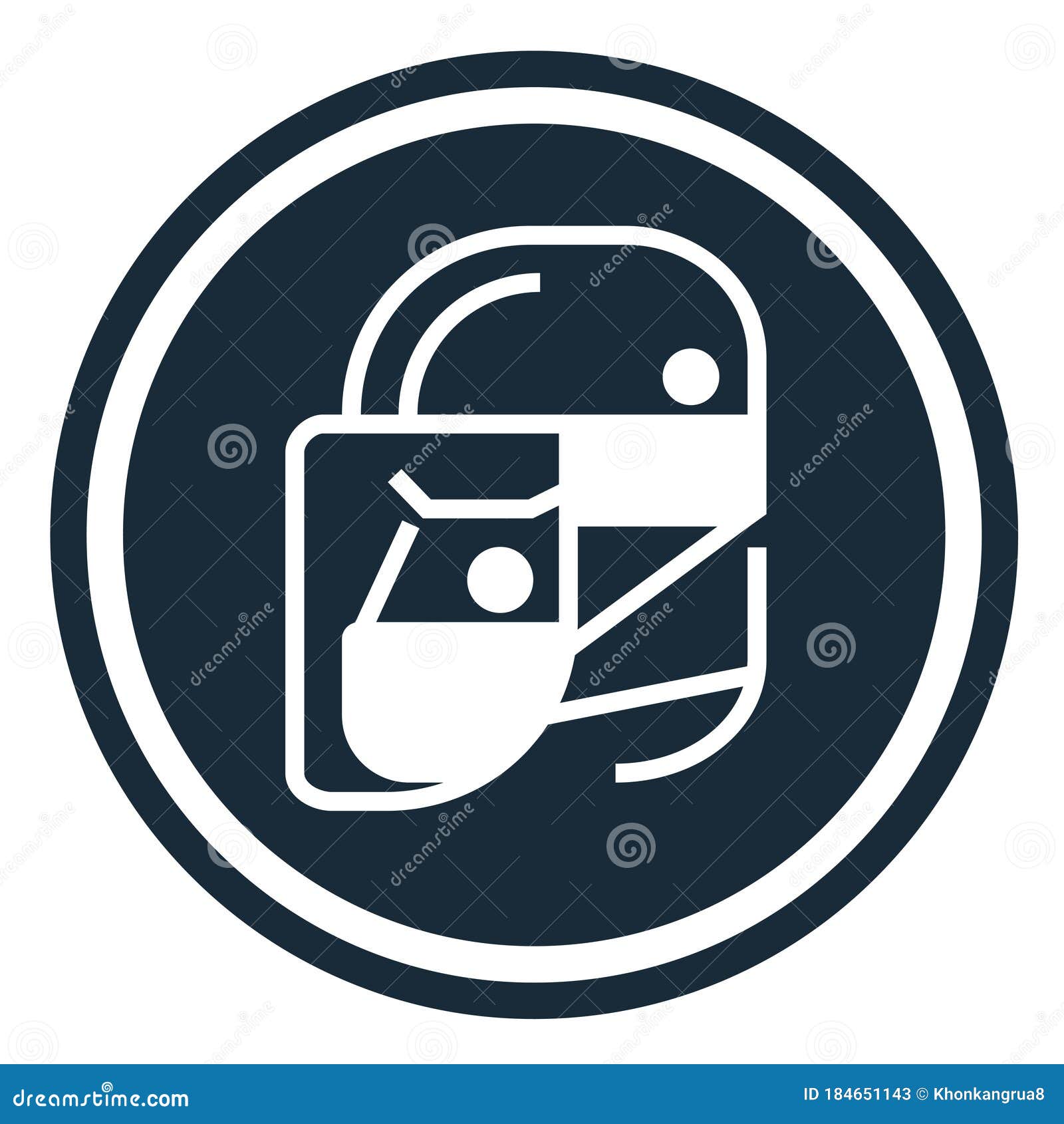 Simple Wear Protective Face Shield Icons for Your Design Stock Vector ...