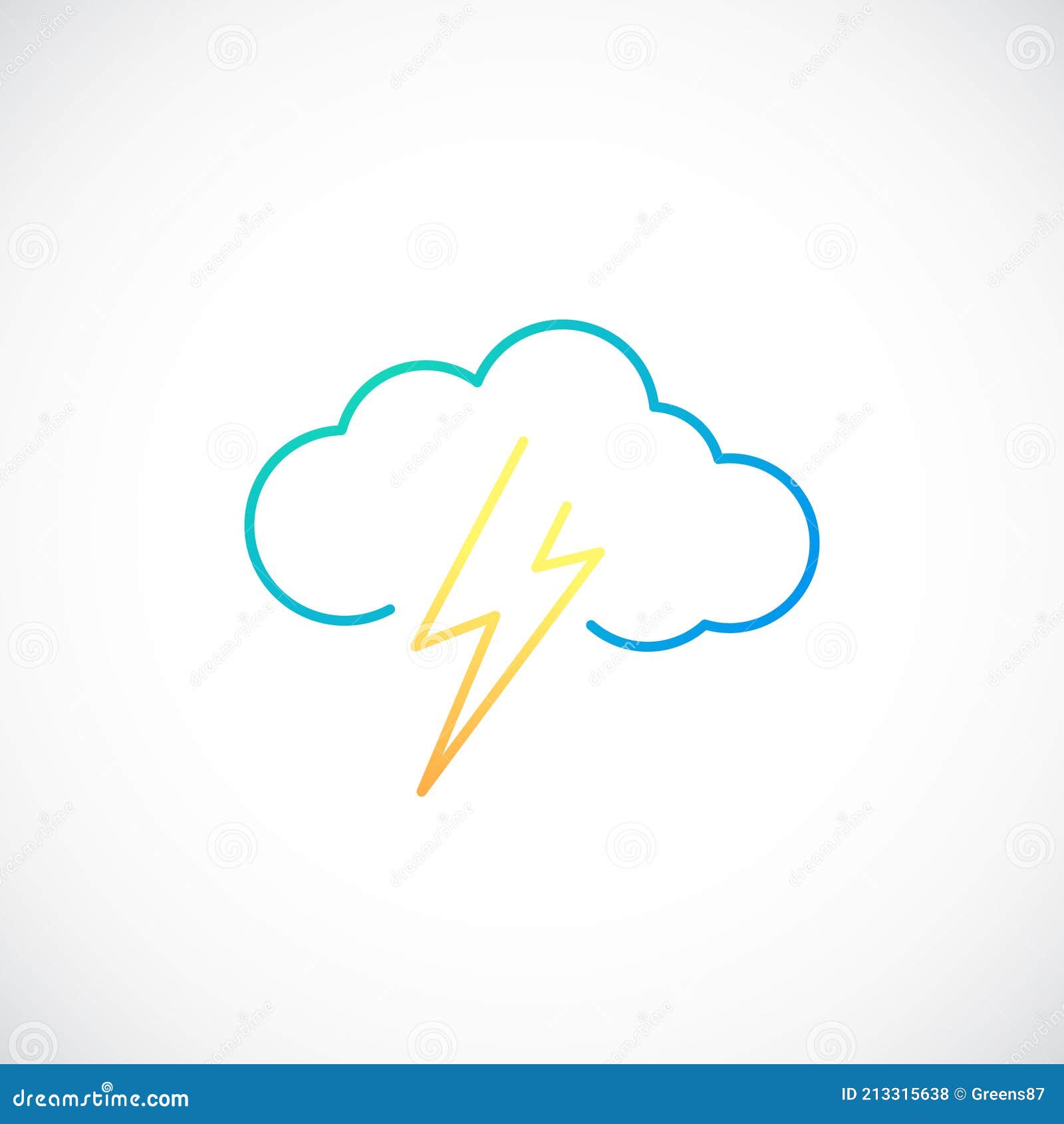 Simple Weather Icon with Cloud with Lightning. Stock Vector ...