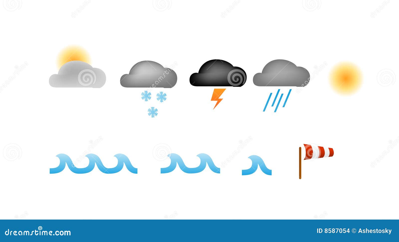 Simple Weather Icons Vector Stock Vector - Illustration of icons ...