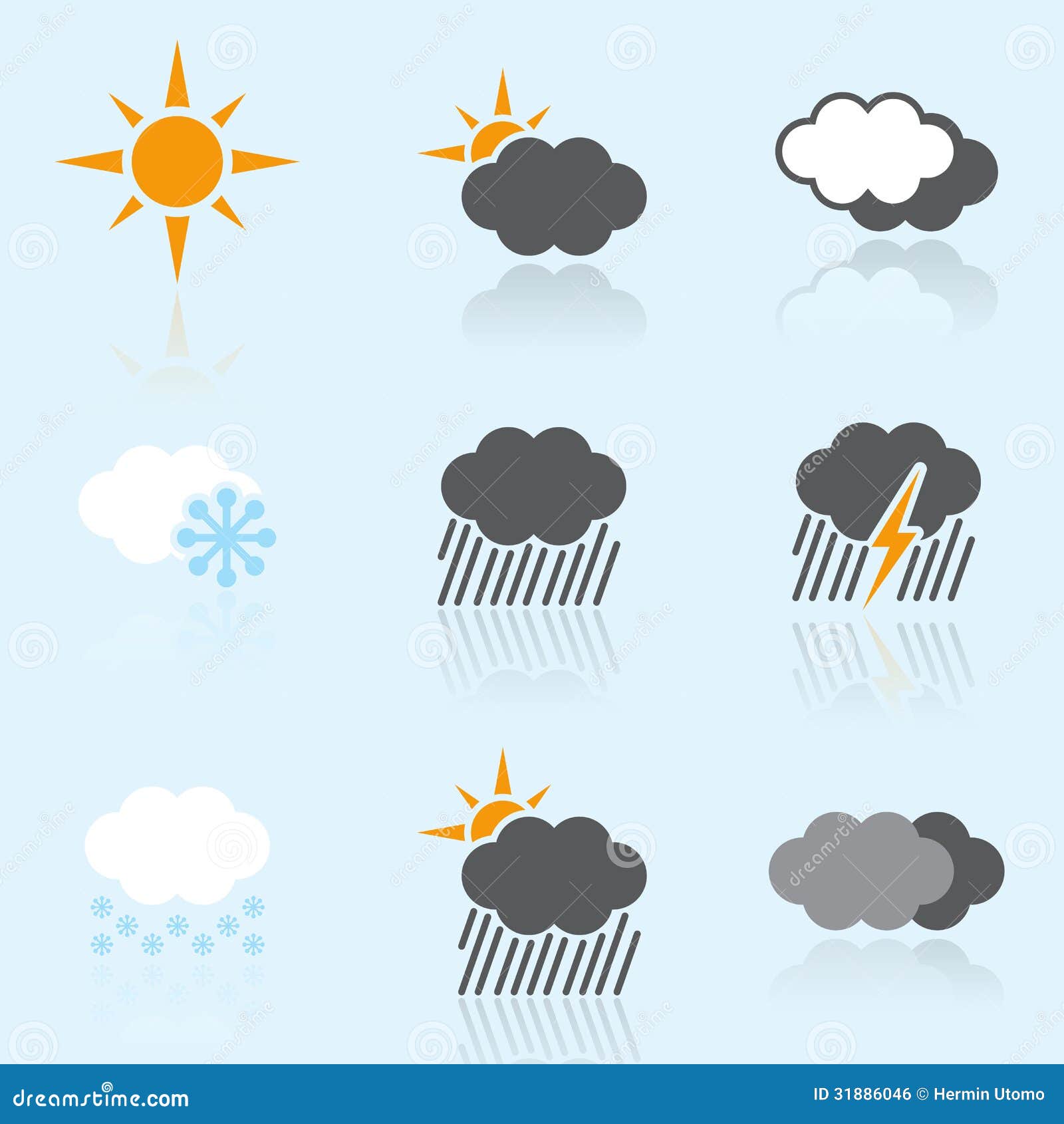 Simple Weather Icons stock vector. Illustration of snow - 31886046