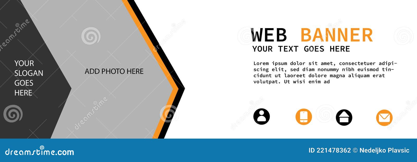 Simple Web Banner Template Design Stock Vector - Illustration of number ...