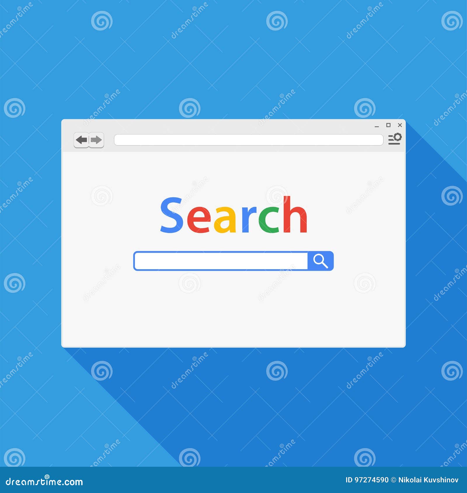 Simple Web Browser Window Vector Illustration. Browser in Flat Style ...