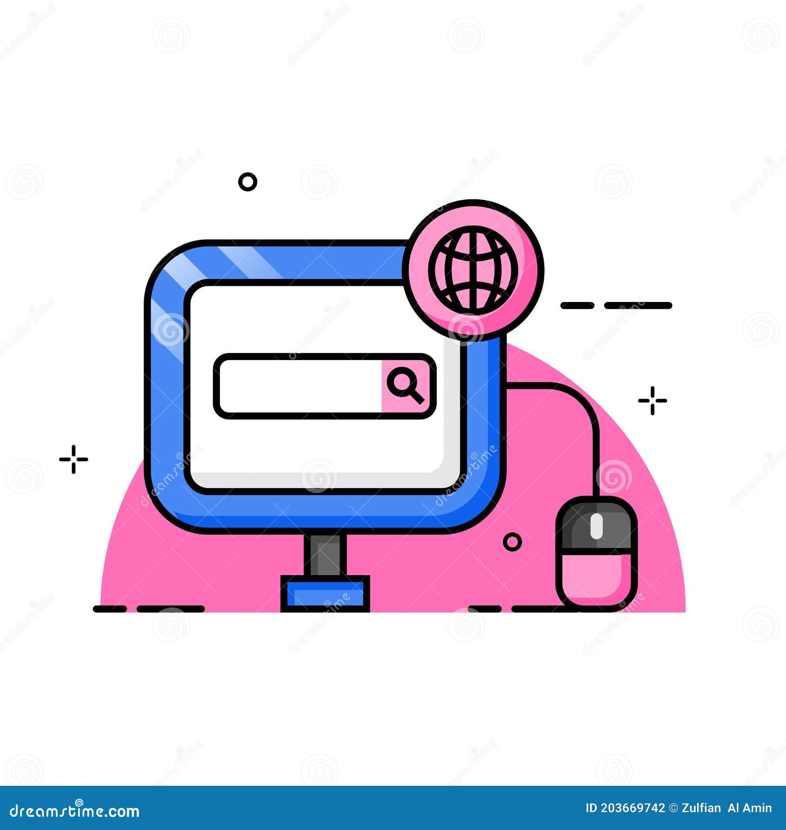Simple Web Browsing Illustration Idea. Stock Vector - Illustration of ...