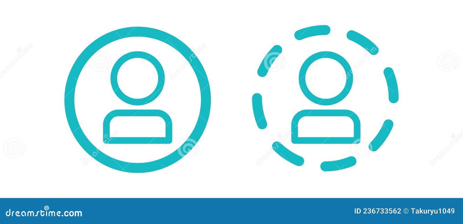 Round User Icon. Flat Simple Vector Illustration. Stock Vector ...