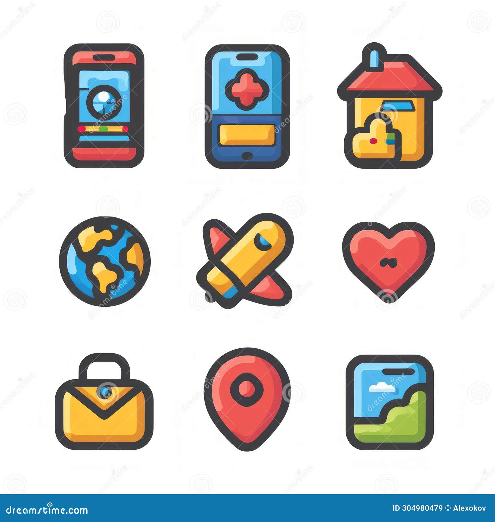 Simple Web Icon Set Collection Illustration AI Generated Stock ...