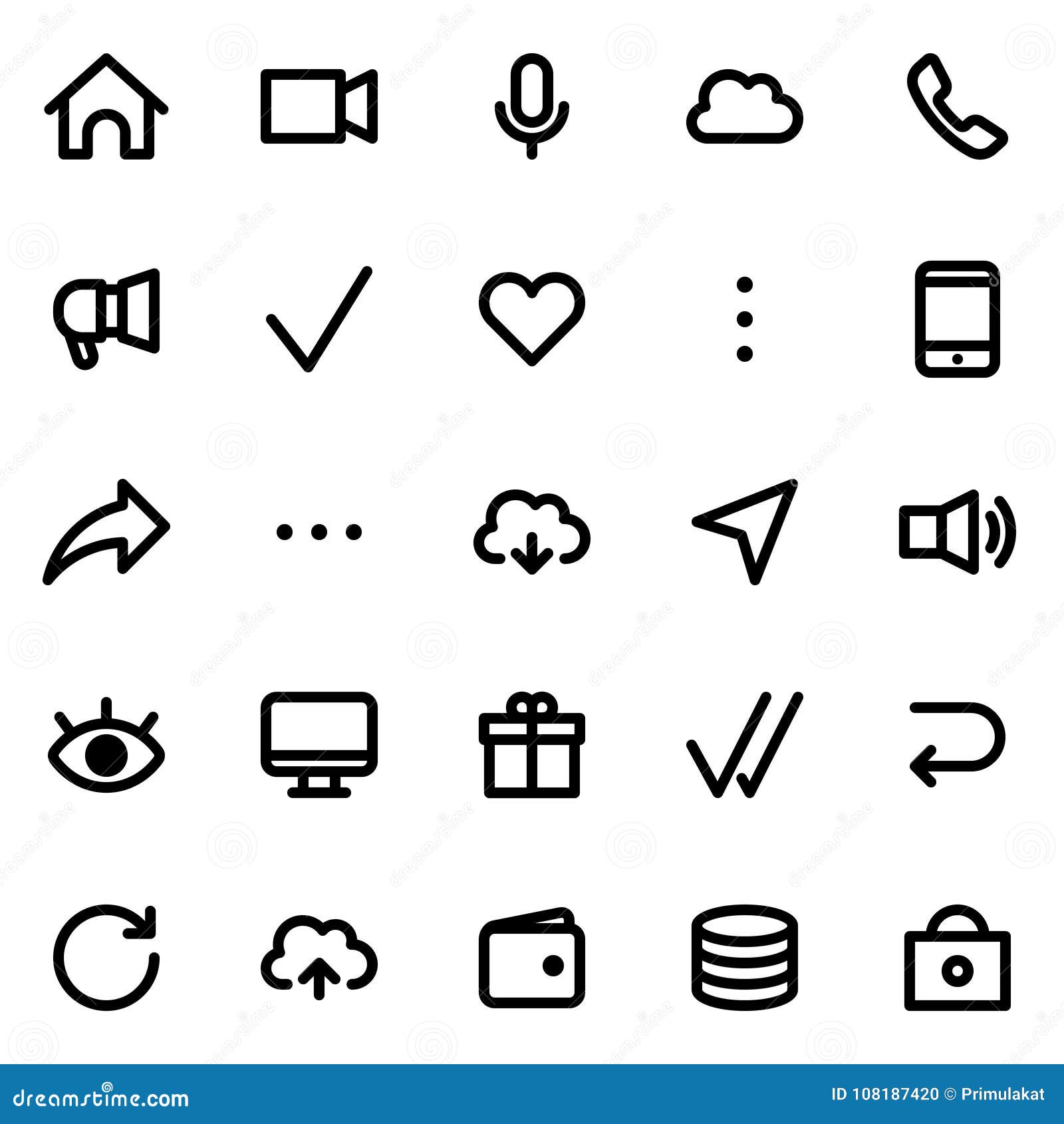 Simple Interface Vector Icons Set Stock Vector - Illustration of gift ...