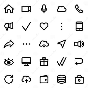Simple Interface Vector Icons Set Stock Vector - Illustration of gift ...
