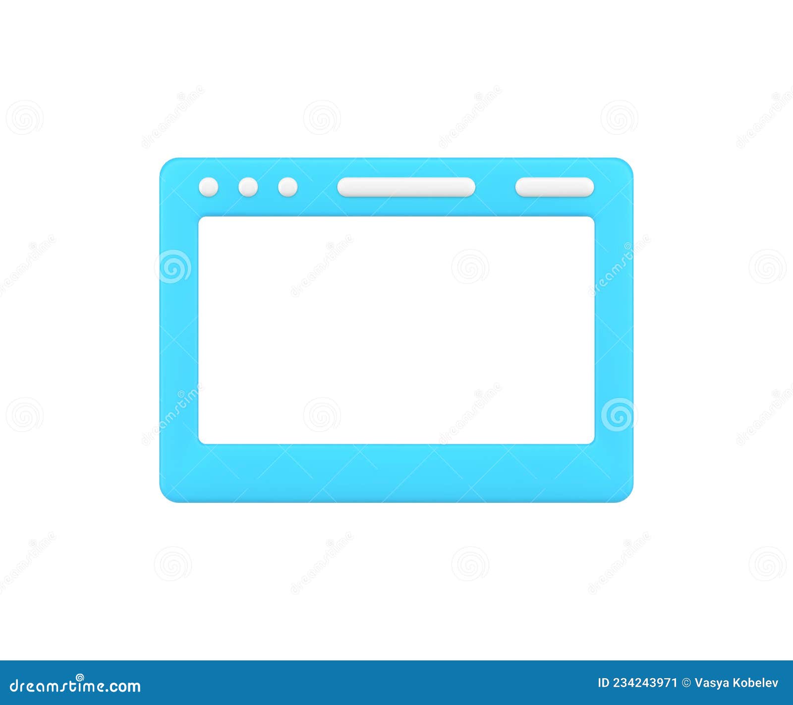 Simple Website 3d Icon Tablet Screen Button Vector Illustration. Web ...